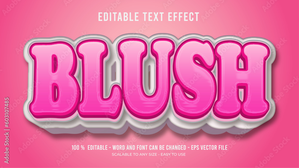 blush editable text effect Stock Vector | Adobe Stock