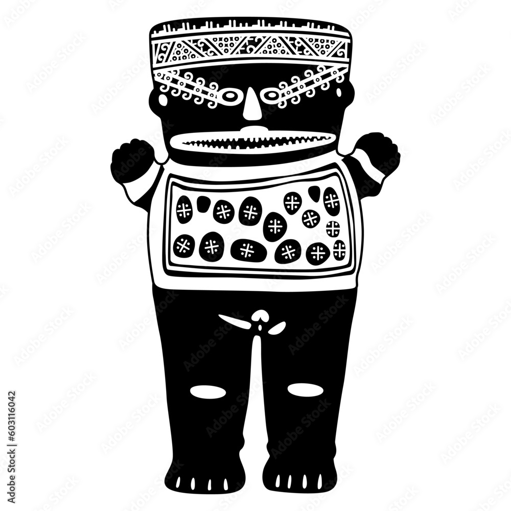 Ancient Peruvian figurines of Chancay culture. Fantastic human ...