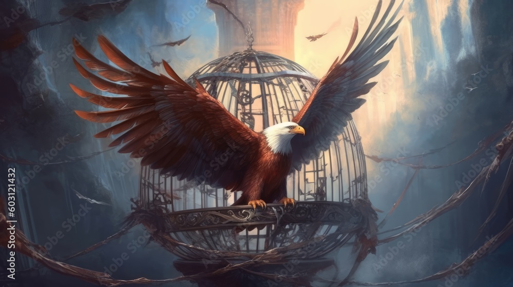 ภาพประกอบสต็อก Visual Interpretation of Freedom Concept, Abstract ...