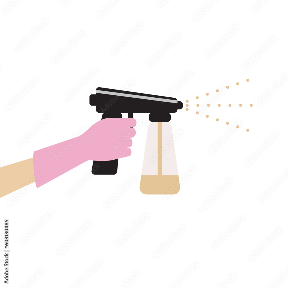 Person Hands using spray tan gun icon. Clipart image isolated on white ...