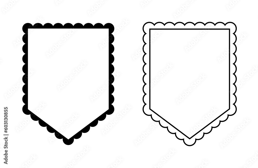 Scalloped bunting gonfalon banner. Clipart image isolated on white ...