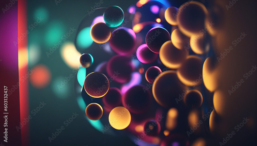 Colorful sphere particles background for your presentation. AI ...