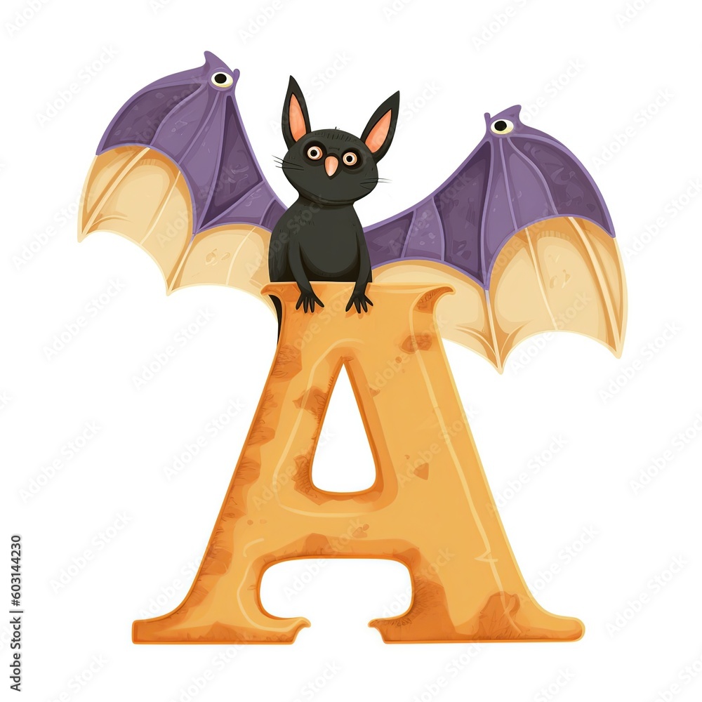 alphabet, bat, fly, a, alphabet, letter, font, symbol, illustration ...