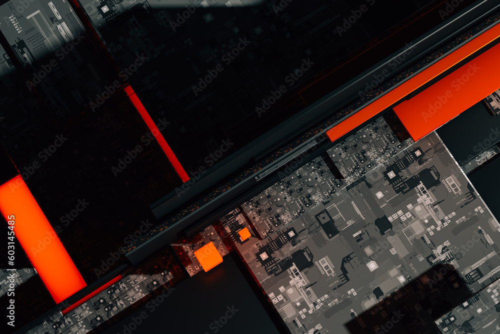 Dark Technological Abstract Background Stock Illustration | Adobe Stock