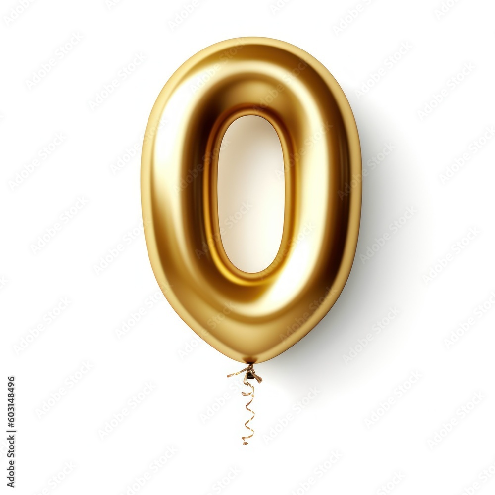 Golden Celebration Balloon in Alphabet Letter Shape Isolated on White ...
