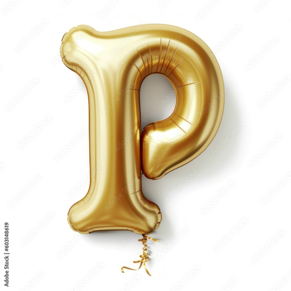 Shiny Golden Alphabet Letter Balloon Isolated on White Background ...