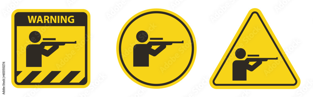 Shooting Range Diamond Caution Sign Rifle Range Symbol Stock ... Shooting Range Diamond Caution Sign Rifle Range Symbol Stock ...