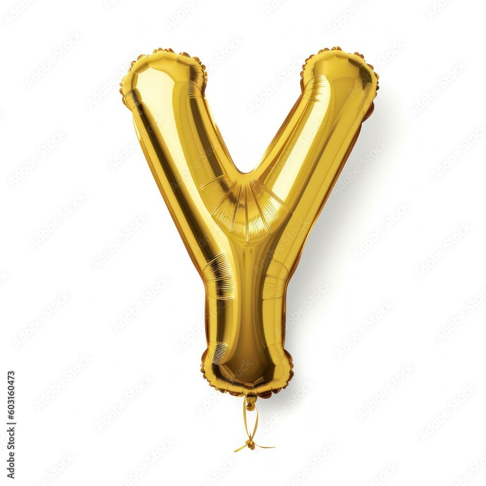 Shiny Golden Alphabet Letter Balloon Isolated on White Background ...