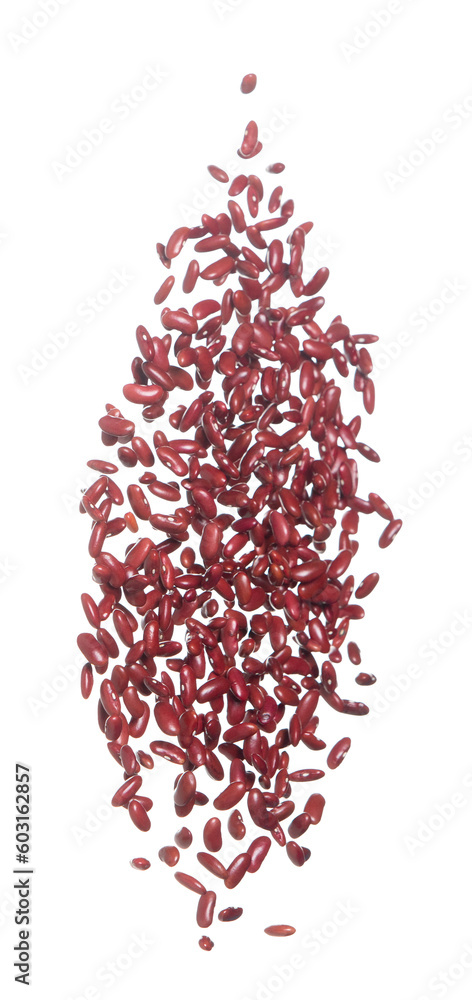 Red Bean flying explosion, red grain beans explode abstract cloud fly ...