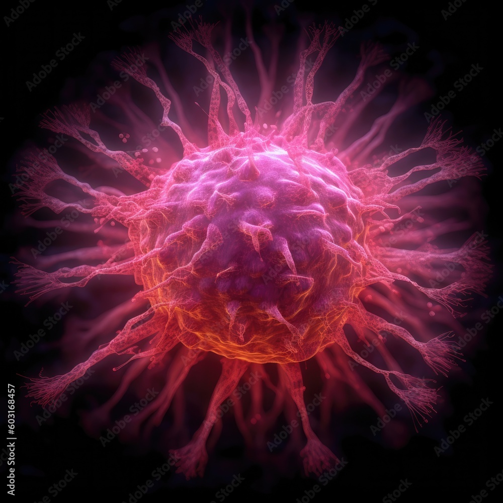 Cancer cells dividing malignant tumor cancerous cell spread in a human ...