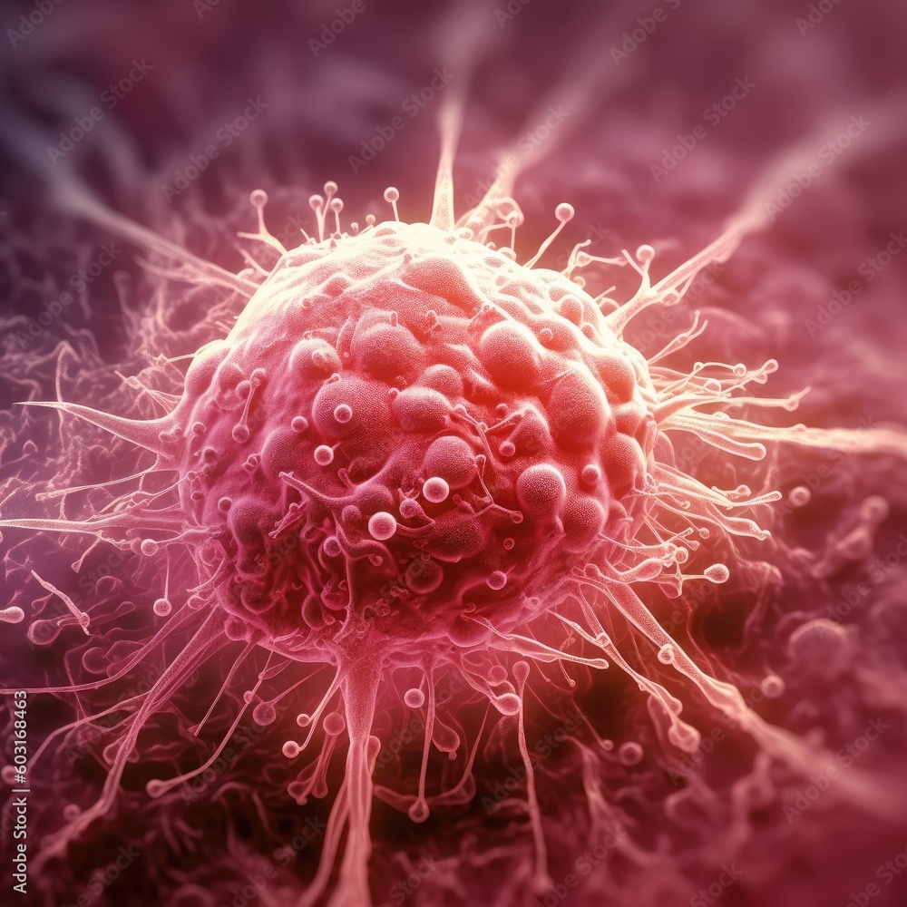 Cancer cells dividing malignant tumor cancerous cell spread in a human ...