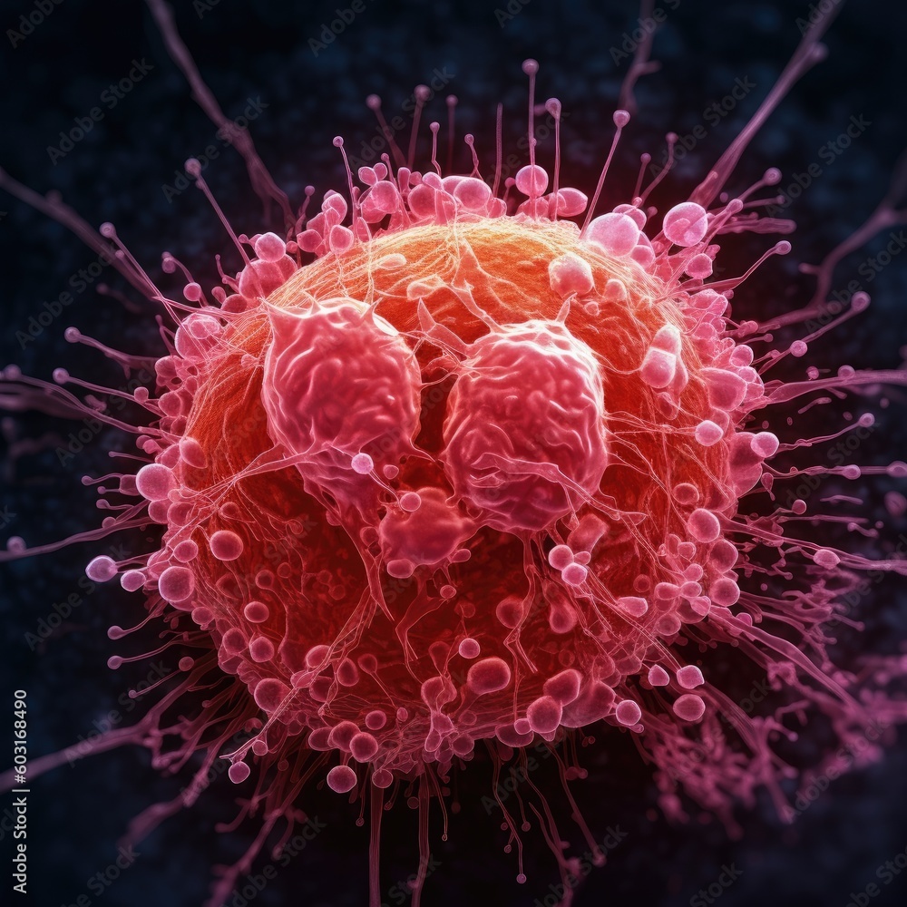 Ilustrace „Cancer cells dividing malignant tumor cancerous cell spread ...