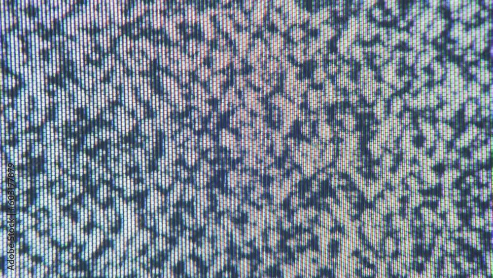 glitch-art noisy analog composite crt screen, static noise tv from 80s ...