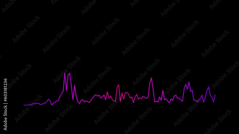 Vidéo Stock Sound wave pattern of abstract pink light on black ...