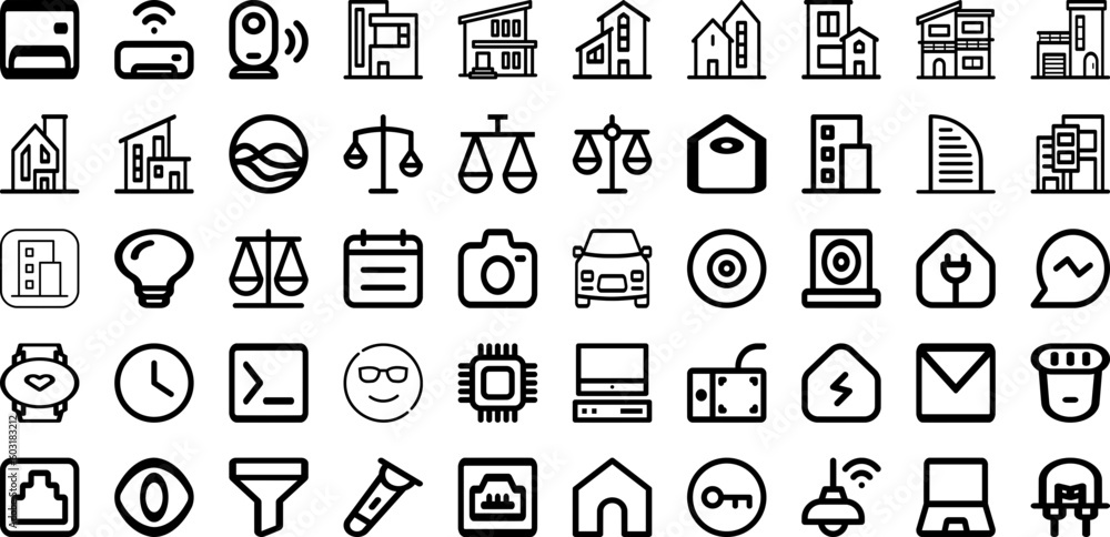 Set Of Modern Icons Collection Isolated Silhouette Solid Icons ...