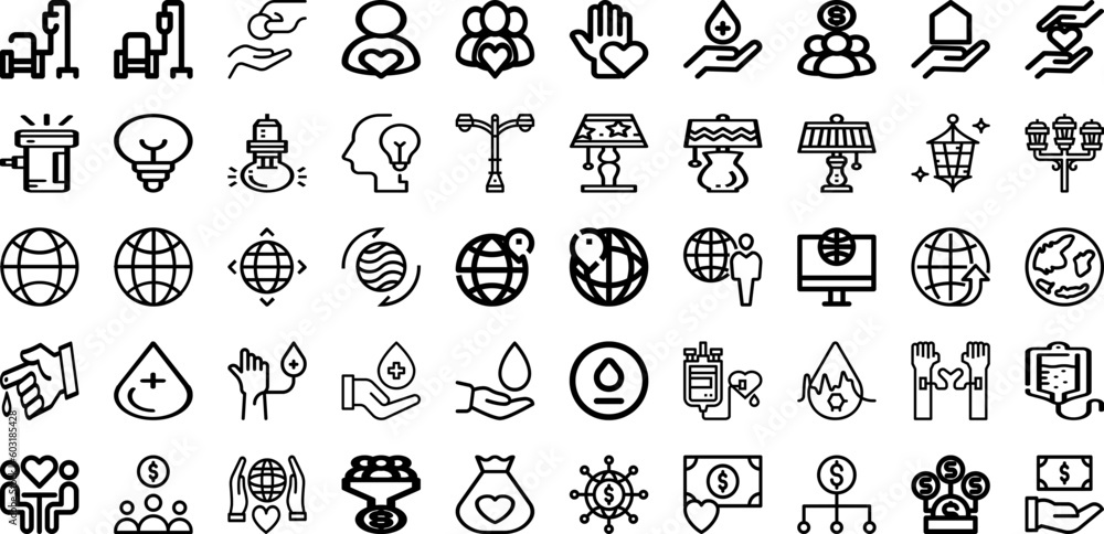 Set Of Nation Icons Collection Isolated Silhouette Solid Icons ...