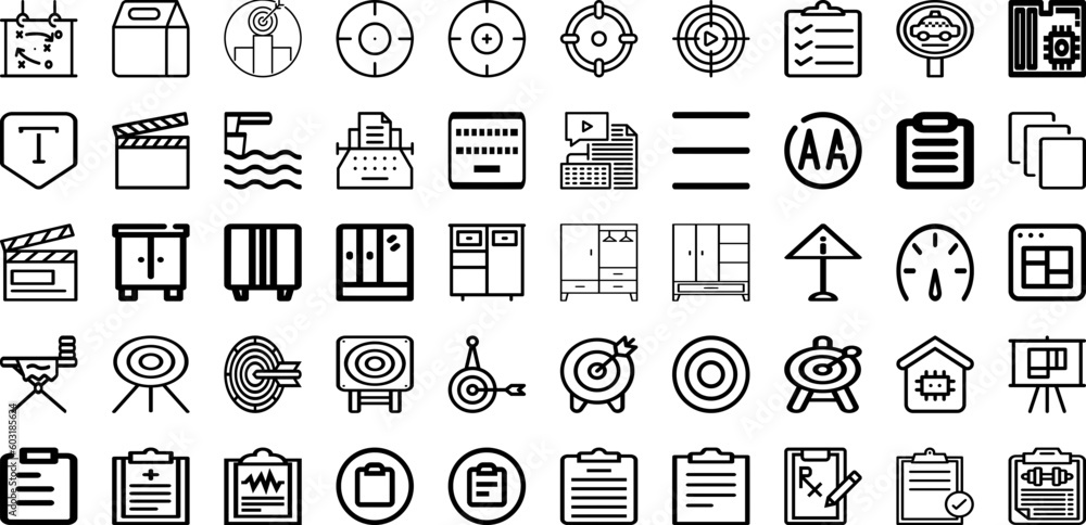 Set Of Board Icons Collection Isolated Silhouette Solid Icons Including ...