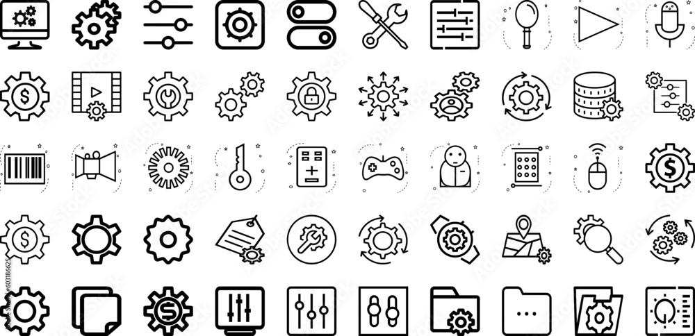 Set Of Preference Icons Collection Isolated Silhouette Solid Icons ...