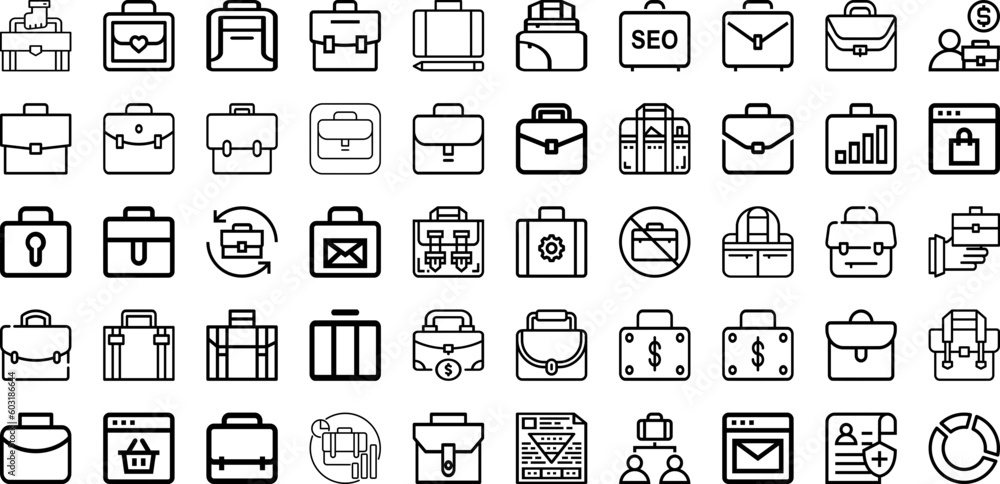 Set Of Portfolio Icons Collection Isolated Silhouette Solid Icons ...