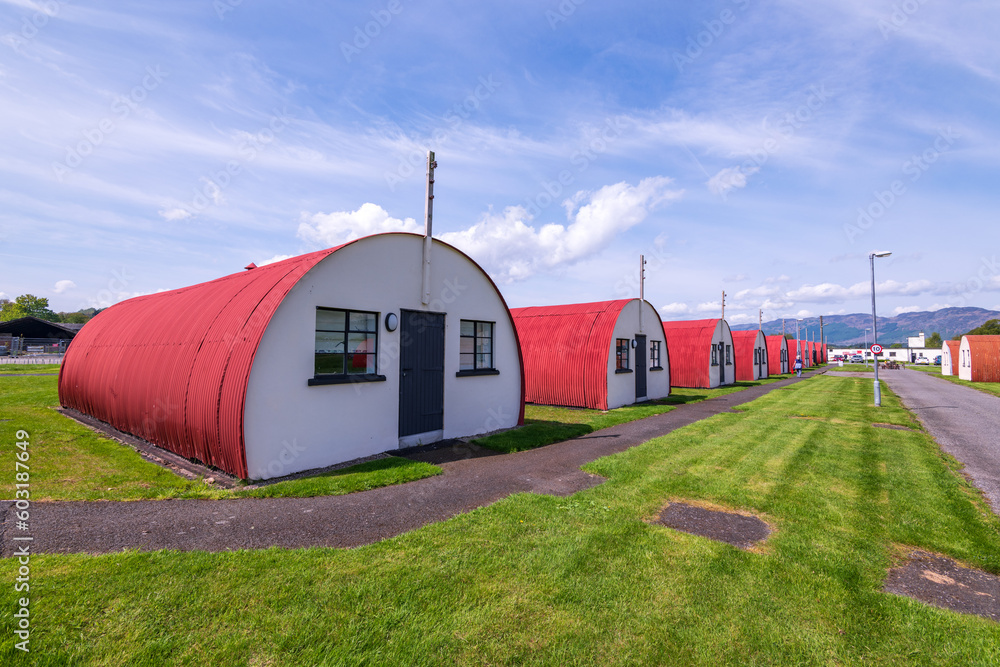 Fotka „Quonset huts of world war two vintage freshly painted and ...
