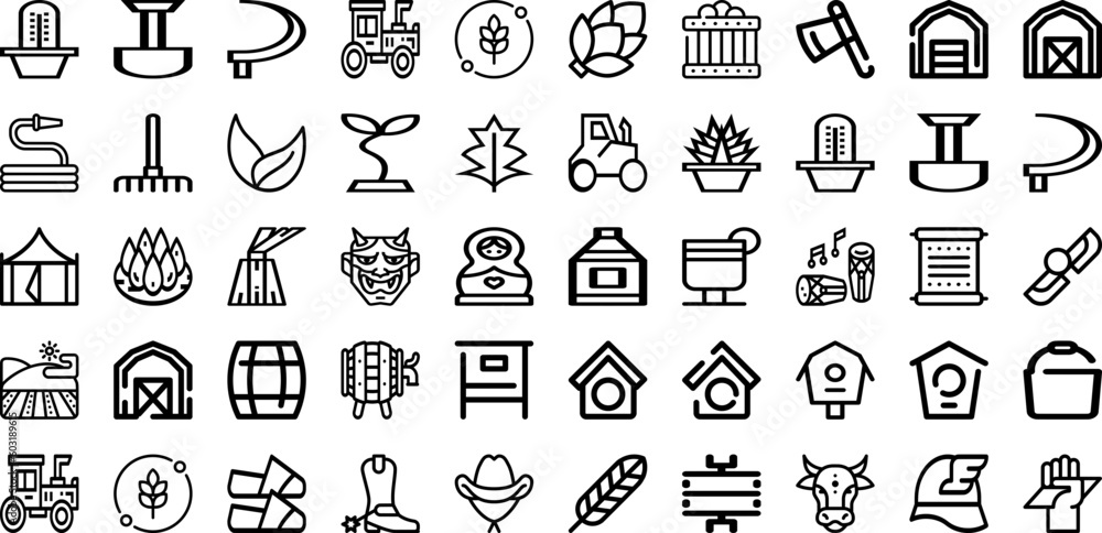 Set Of Culture Icons Collection Isolated Silhouette Solid Icons ...