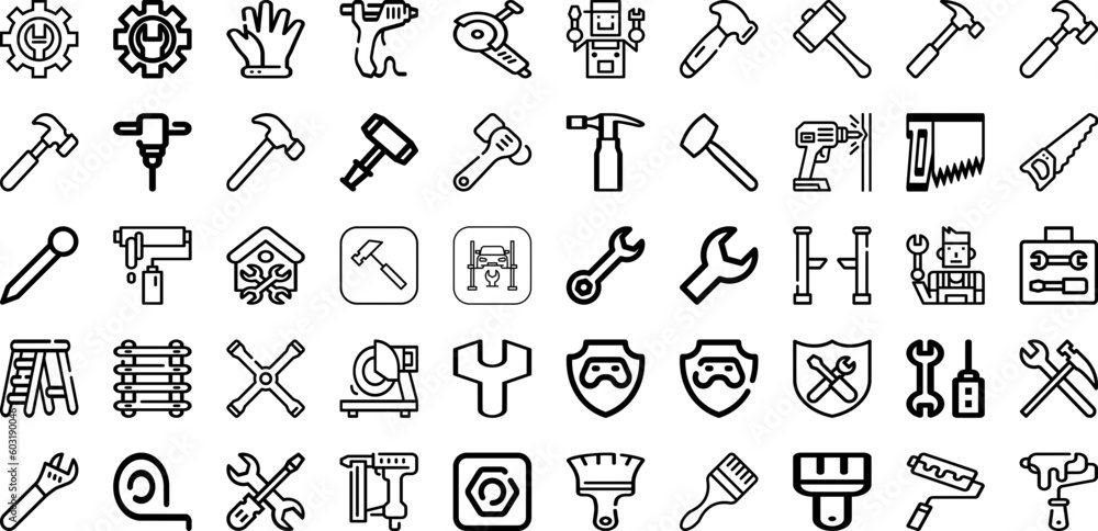 Set Of Repair Icons Collection Isolated Silhouette Solid Icons ...