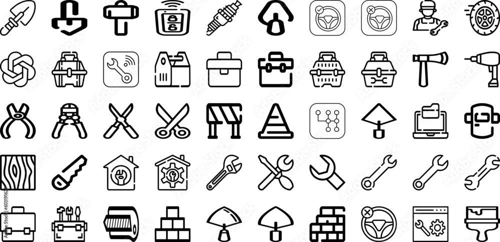 Set Of Repair Icons Collection Isolated Silhouette Solid Icons ...