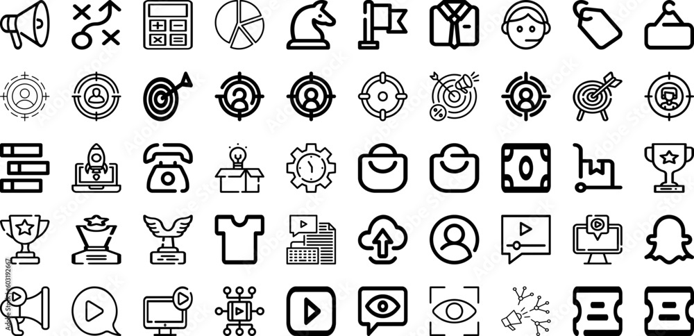 Set Of Market Icons Collection Isolated Silhouette Solid Icons ...