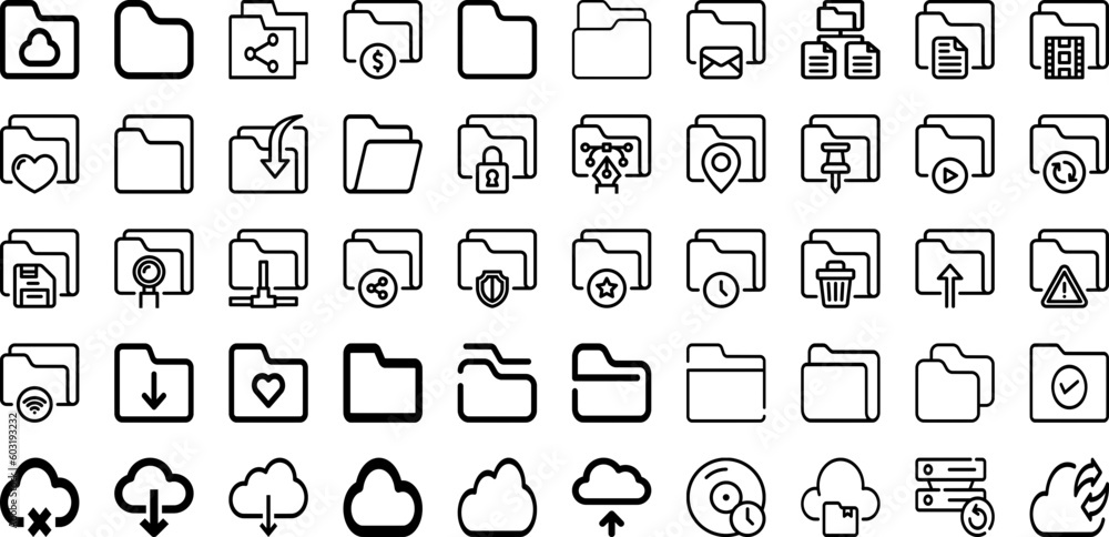 Set Of Storage Icons Collection Isolated Silhouette Solid Icons ...