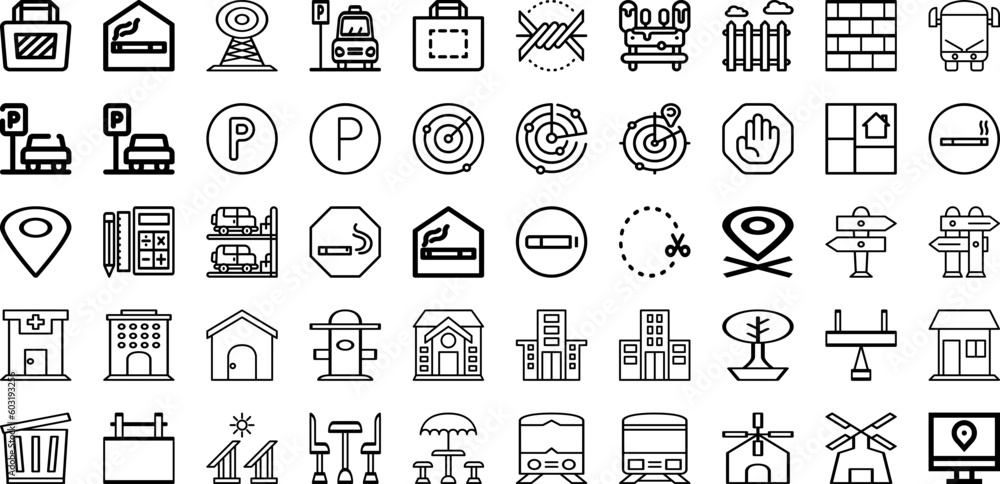 Set Of Area Icons Collection Isolated Silhouette Solid Icons Including ...