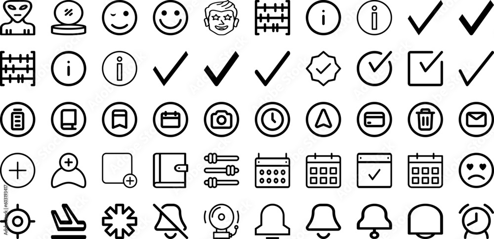Vetor do Stock: Set Of Face Icons Collection Isolated Silhouette Solid ...