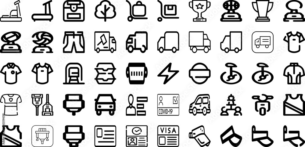 Set Of Port Icons Collection Isolated Silhouette Solid Icons Including ...