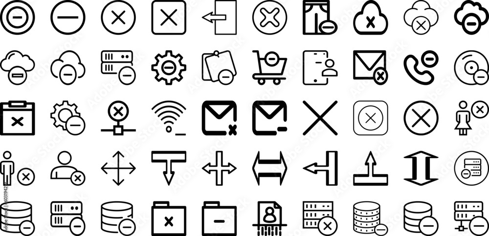 Vetor de Set Of Move Icons Collection Isolated Silhouette Solid Icons ...