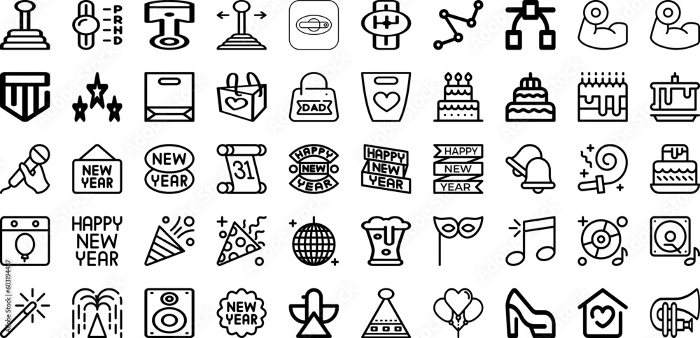 Set Of Part Icons Collection Isolated Silhouette Solid Icons Including ...