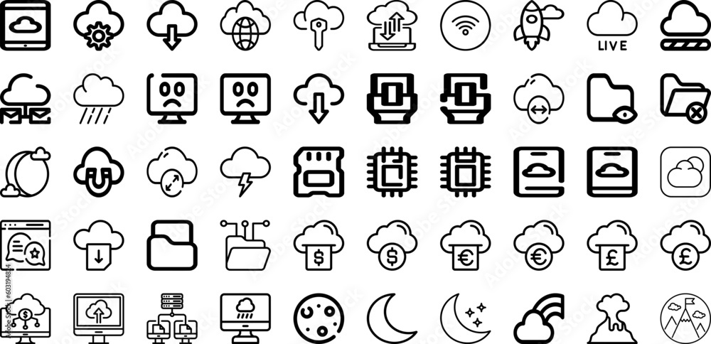 Set Of Loud Icons Collection Isolated Silhouette Solid Icons Including ...