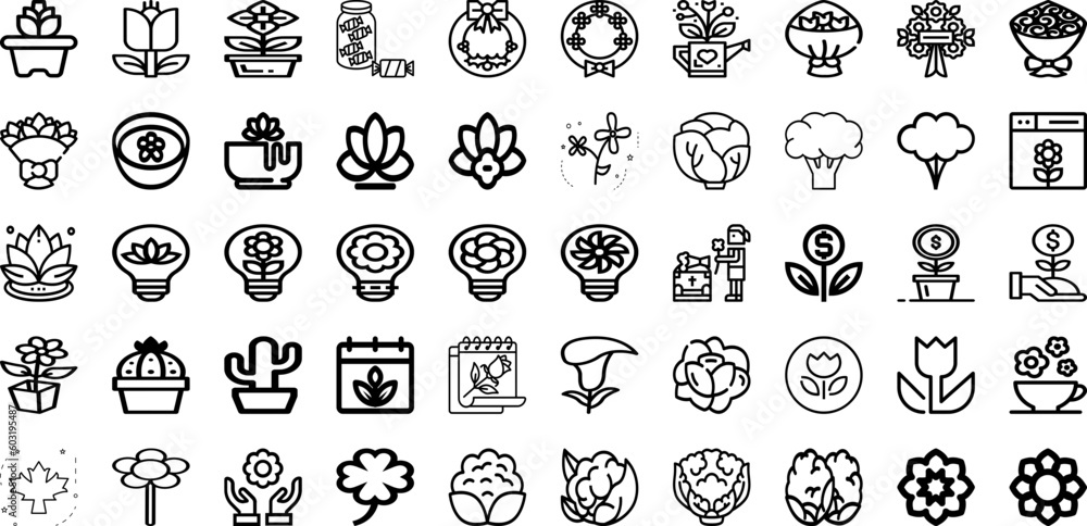 Set Of Flow Icons Collection Isolated Silhouette Solid Icons Including ...