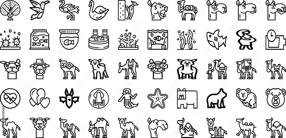 Vetor de Set Of Life Icons Collection Isolated Silhouette Solid Icons ...