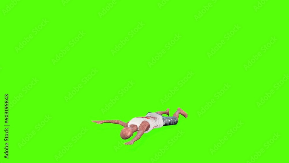 Zombie killed Green Screen Animation 3D Rendering. Stock Video | Adobe ...