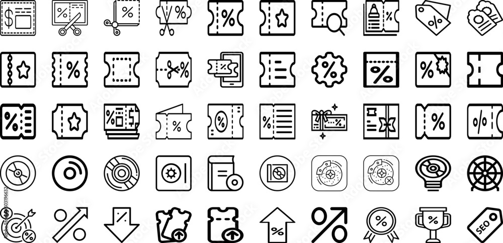 Set Of Disc Icons Collection Isolated Silhouette Solid Icons Including ...