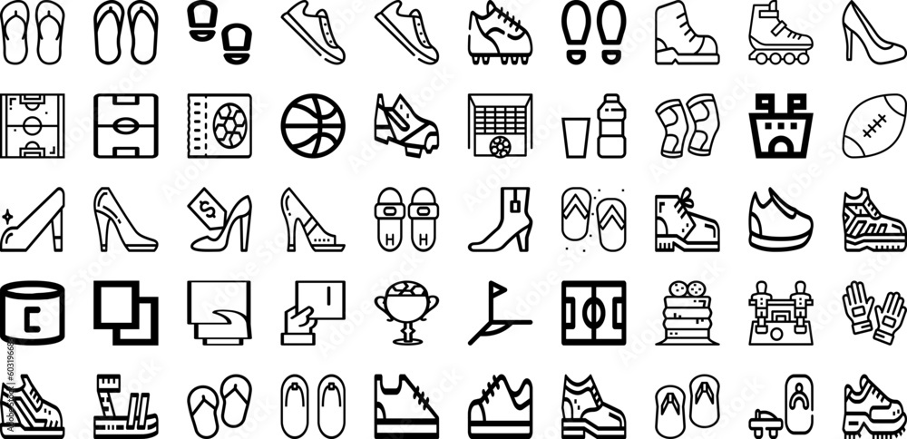 Fototapeta Set Of Foot Icons Collection Isolated Silhouette Solid Icons ...