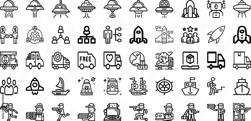 Set Of Ship Icons Collection Isolated Silhouette Solid Icons Including ...