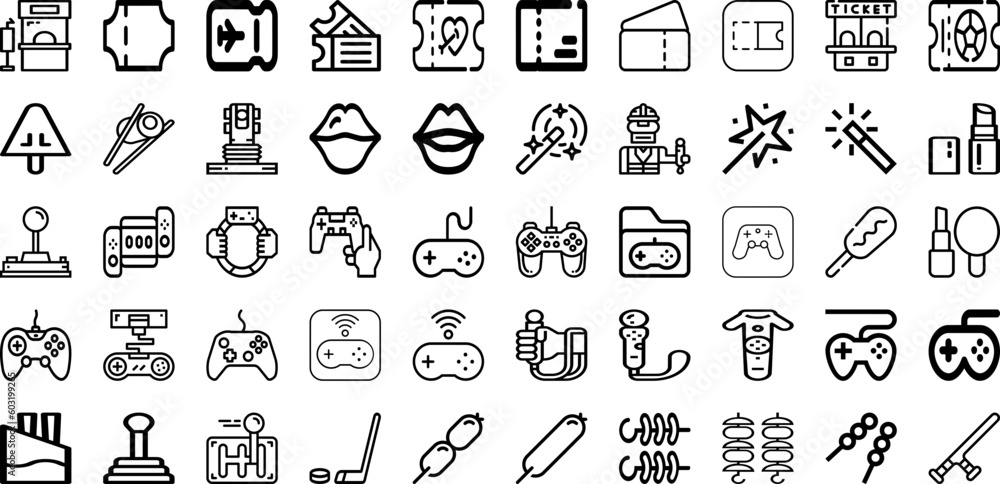 Vecteur Stock Set Of Tick Icons Collection Isolated Silhouette Solid ...