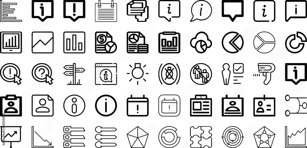 Set Of Info Icons Collection Isolated Silhouette Solid Icons Including ...