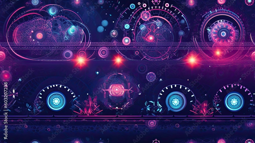 seamless radiant energy patterns of an advanced alien tech background ...