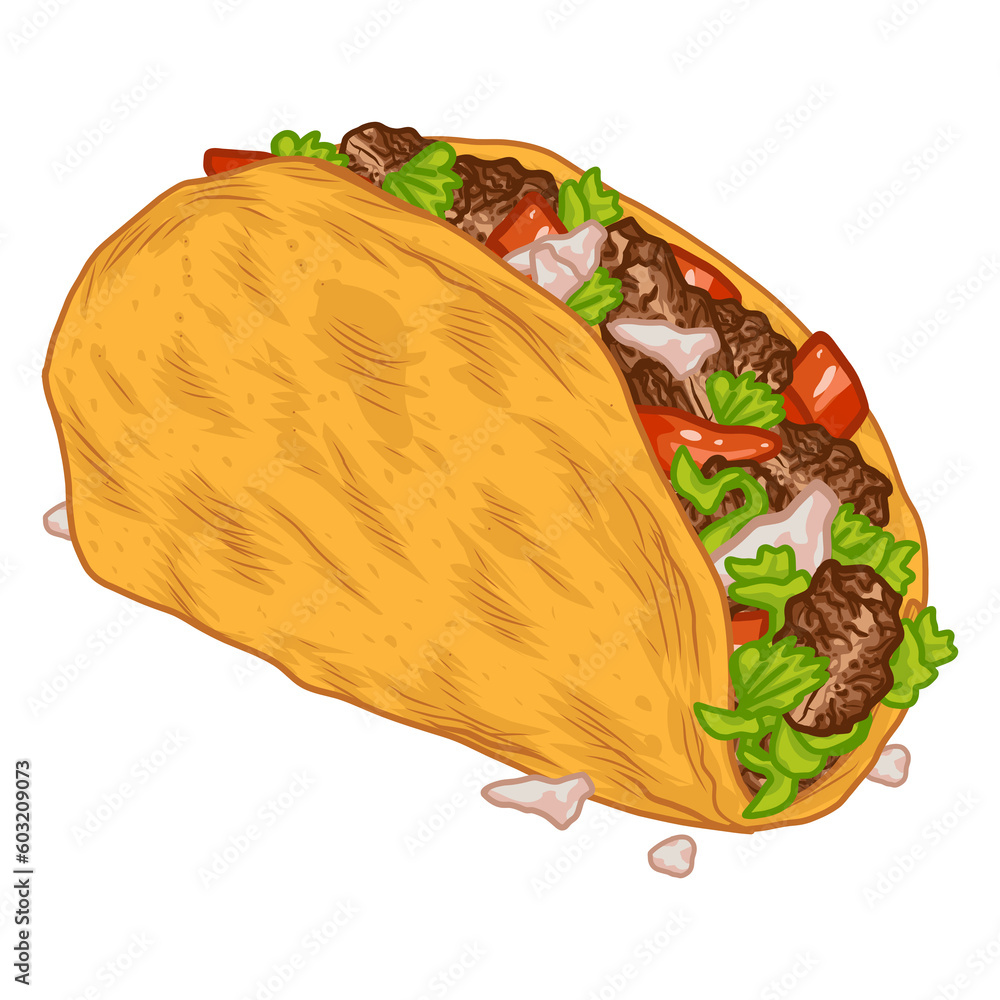 Birria Taco Tacos Quesabirria Drawing Art Illustration Stock Photo ...