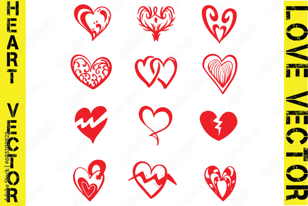 Vetor de Heart cardiogram vector image, Red heart vector image, Heart ...
