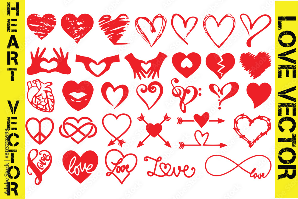 Heart cardiogram vector image, Red heart vector image, Heart shapes ...