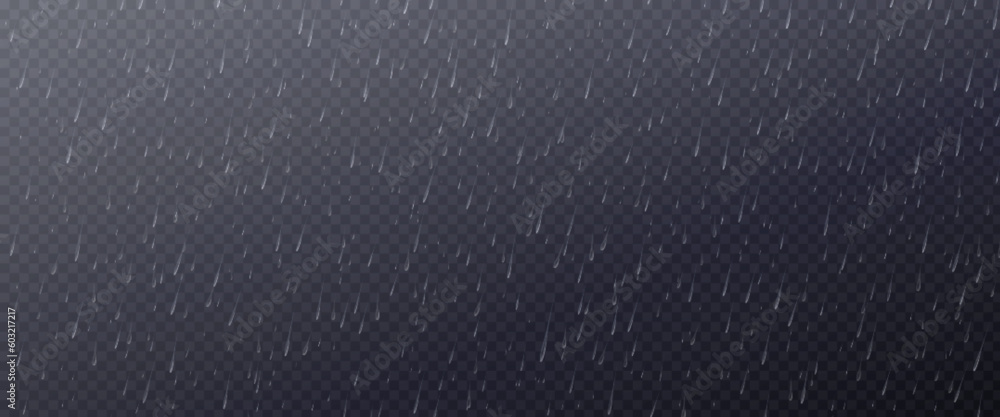 Vector rain effect and drop water texture weather isolated on ...