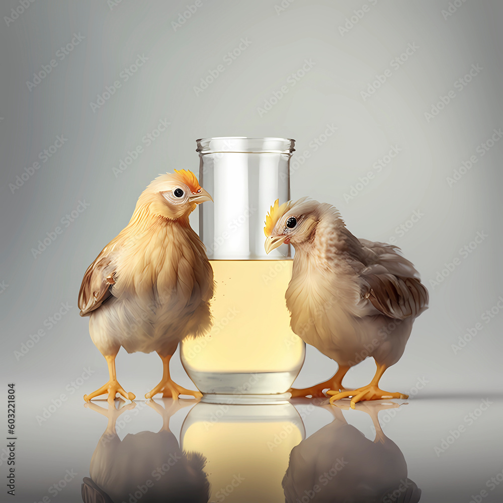 Science, laboratory experiments with chickens and chicks (Gallus gallus ...