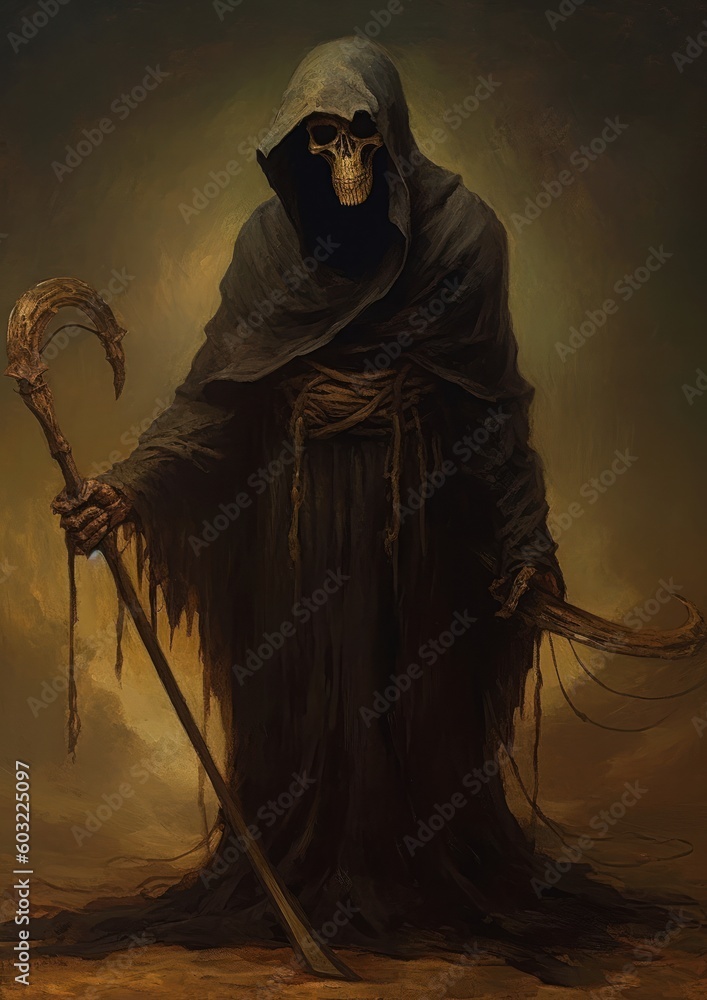 grim reaper scythe badass epi staff desert landscape saints halo now ...